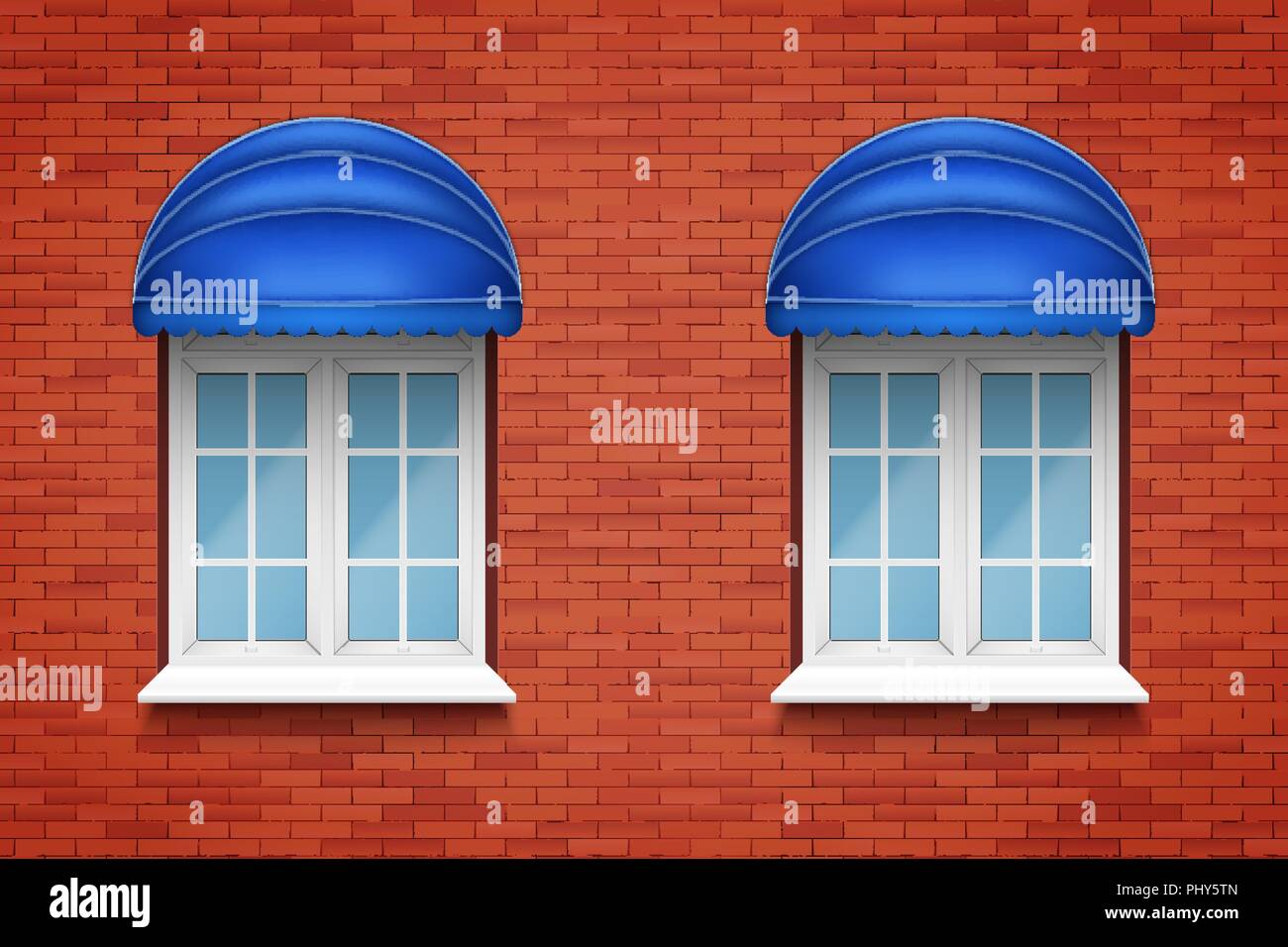 Brick house white windows Stock Vector Images - Alamy