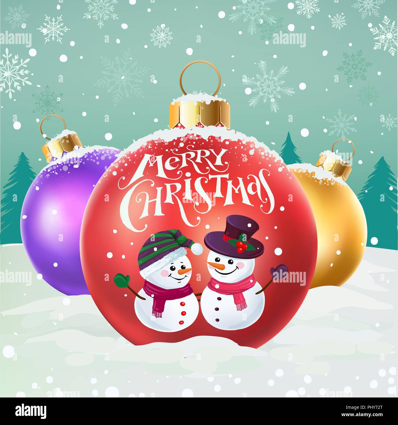 happy snowmen illustration Stock Vector Image & Art - Alamy