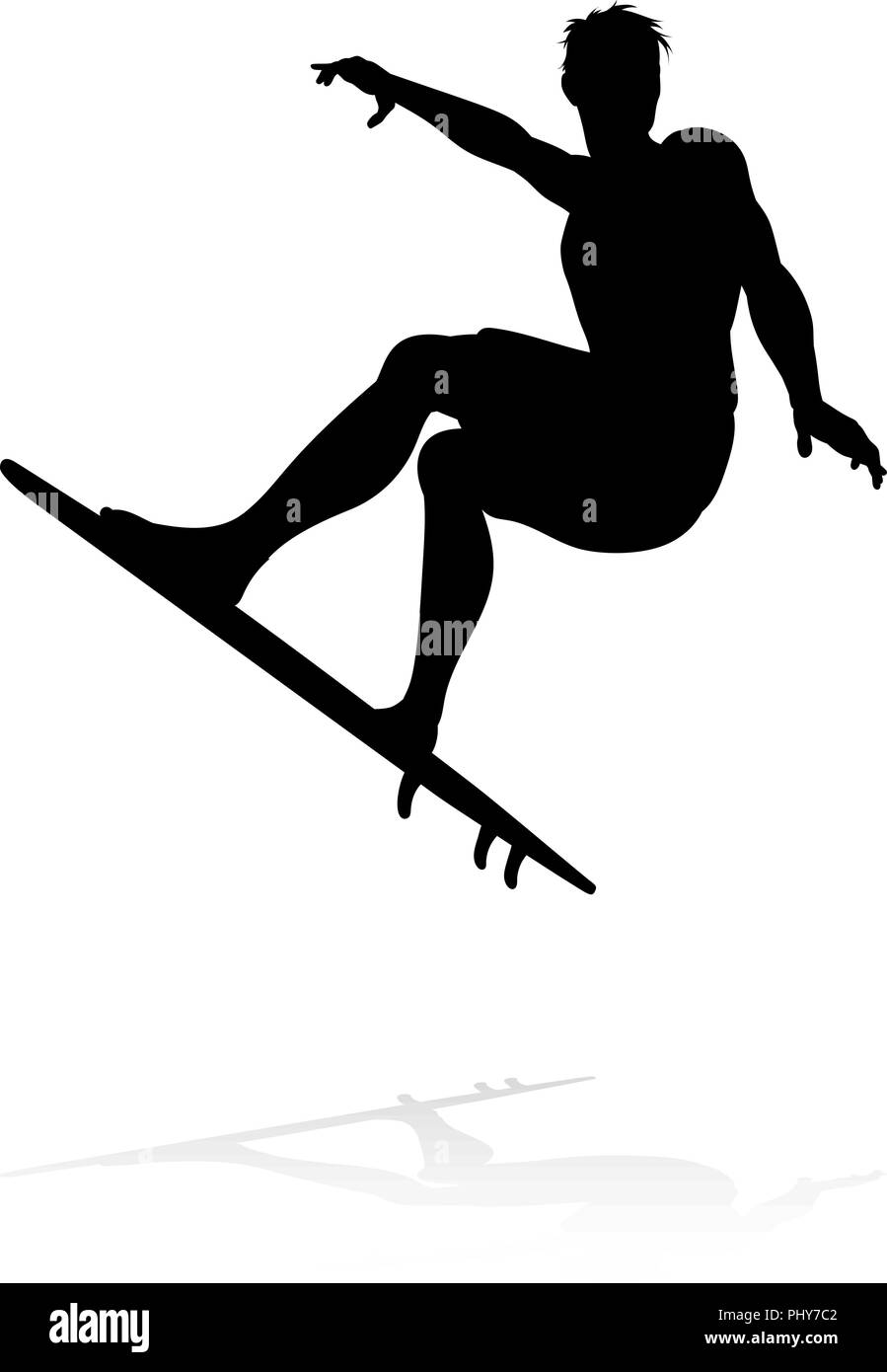 Silhouette surfers Cut Out Stock Images & Pictures - Alamy