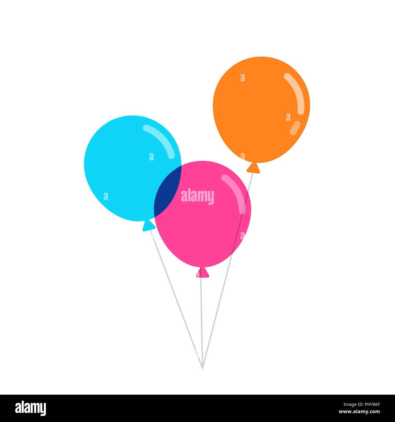 Colorful balloons vector illustration, party, birthday concept design ...
