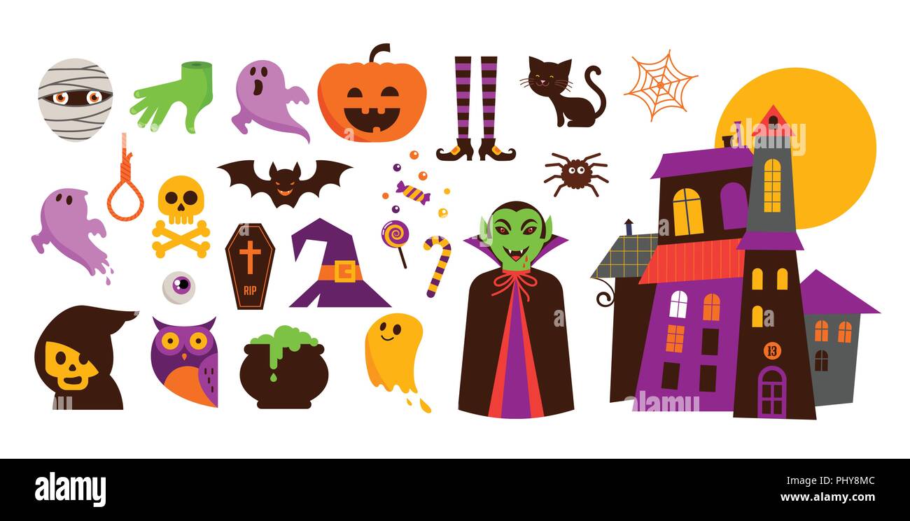 Spooky cartoon stickers hi-res stock photography and images - Alamy