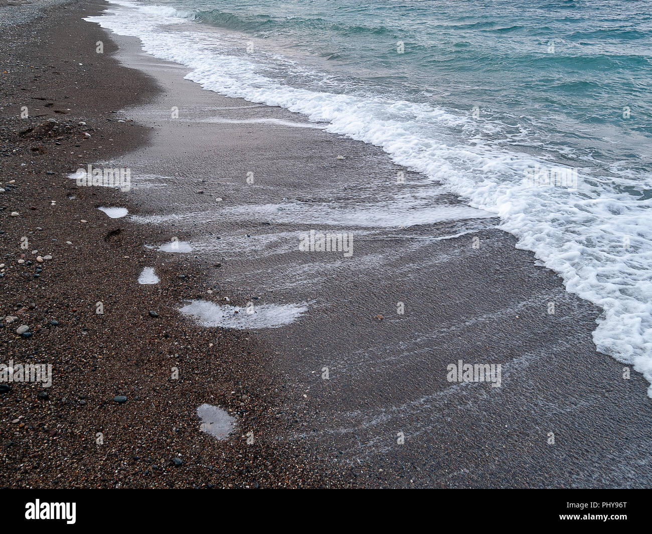 The black sand beach at Wadi Qandil. Mediterranean Sea, Syria Stock ...