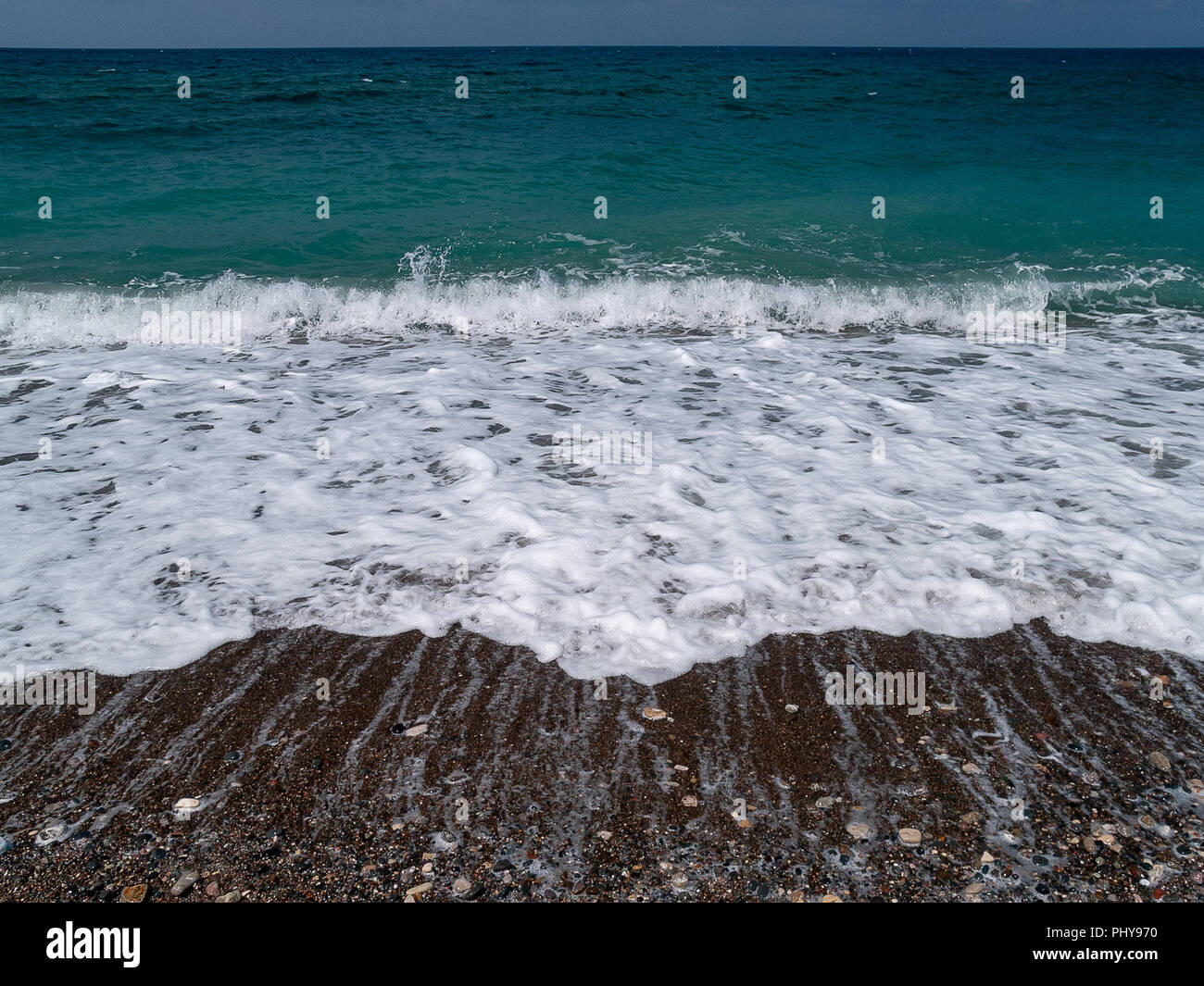 The black sand beach at Wadi Qandil. Mediterranean Sea, Syria Stock ...