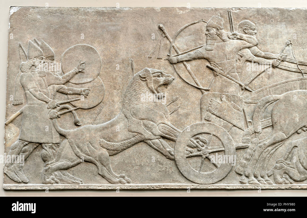Assyrian lion hunt hi-res stock photography and images - Alamy