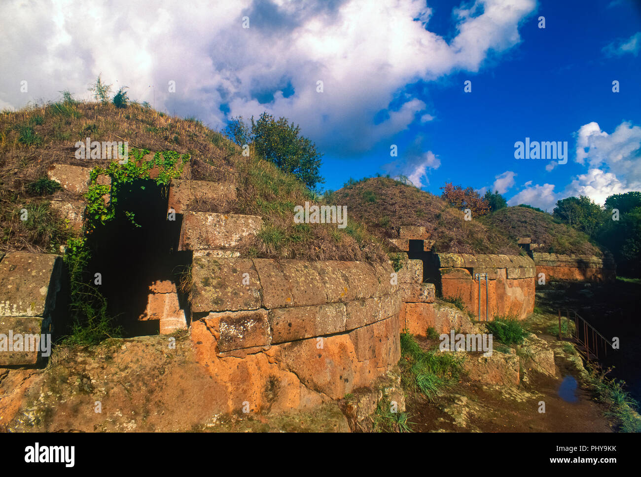 Italy Lazio Cerveteri Etruscan necropolis of the Banditaccia Stock ...