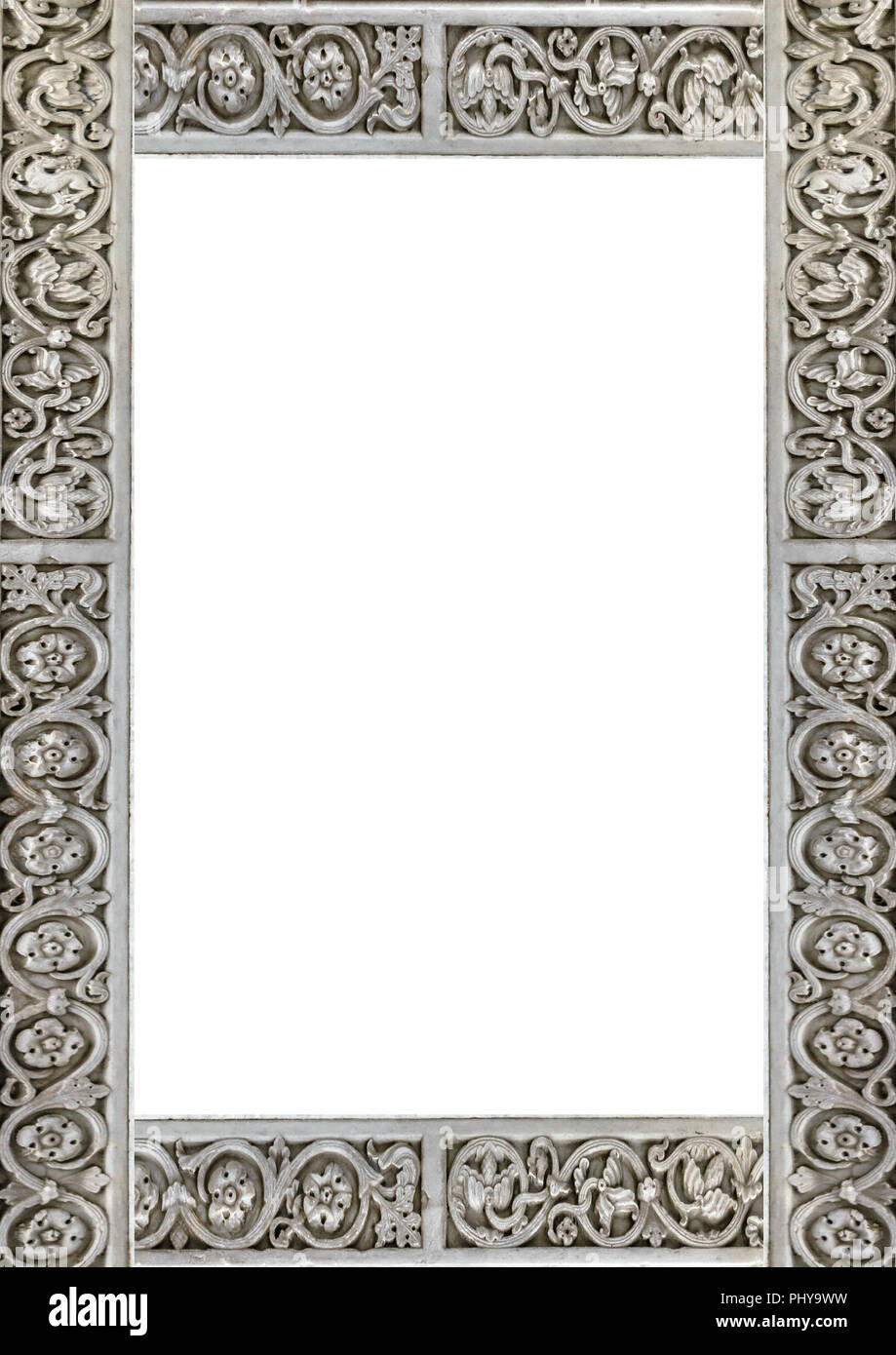White frame background with decorated design borders Stock Photo - Alamy