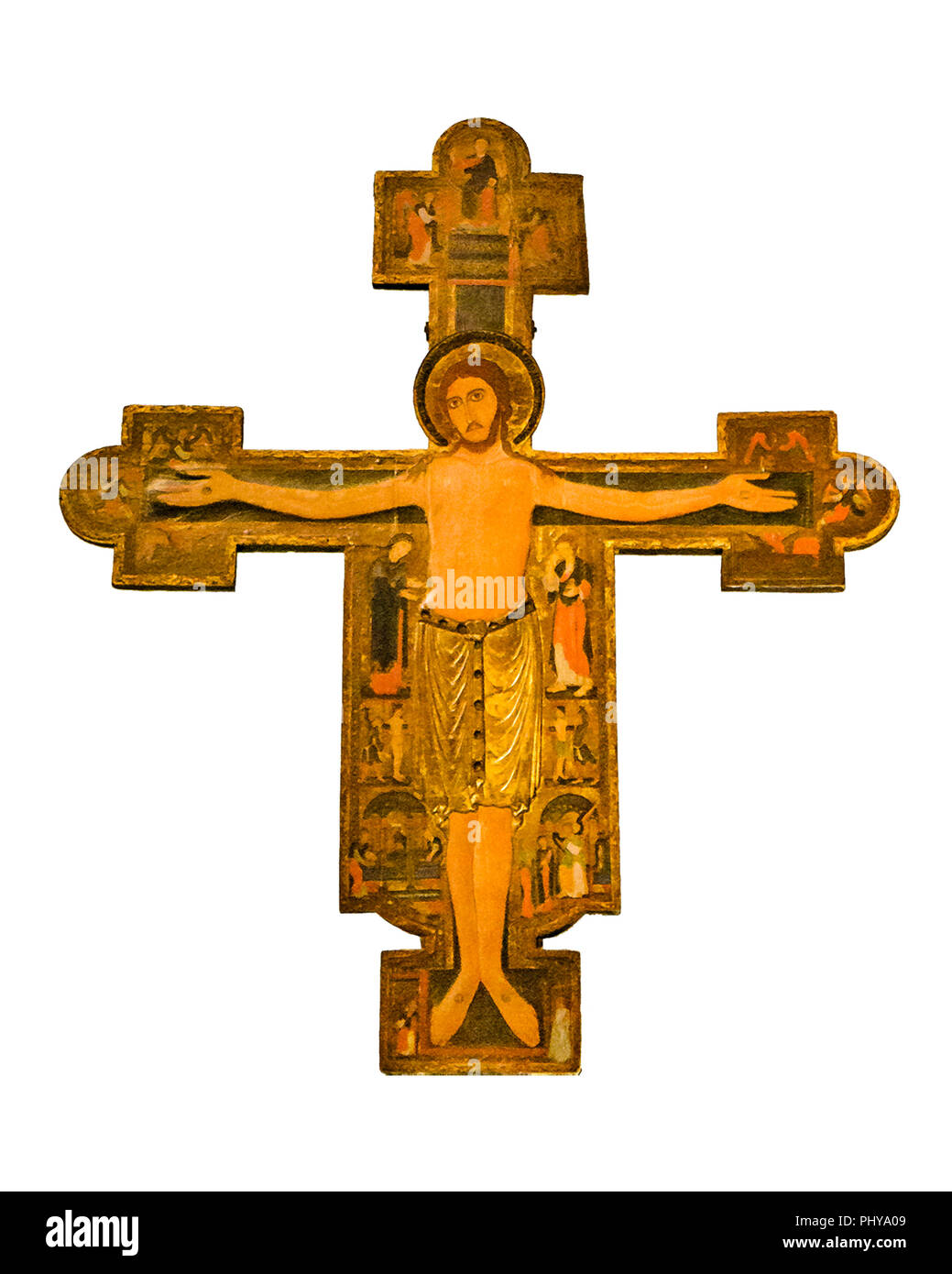 Gothic style wooden sculpture of jesus christ isolated on white background Stock Photo - Alamy