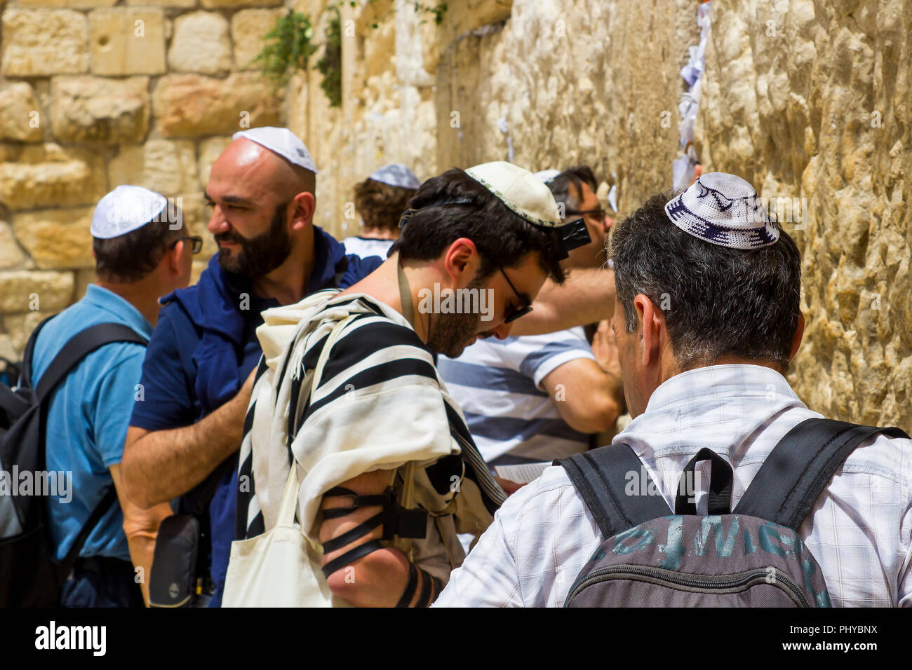 10 May 2018 Jewish pilgrims praying before the Western Wall in ...