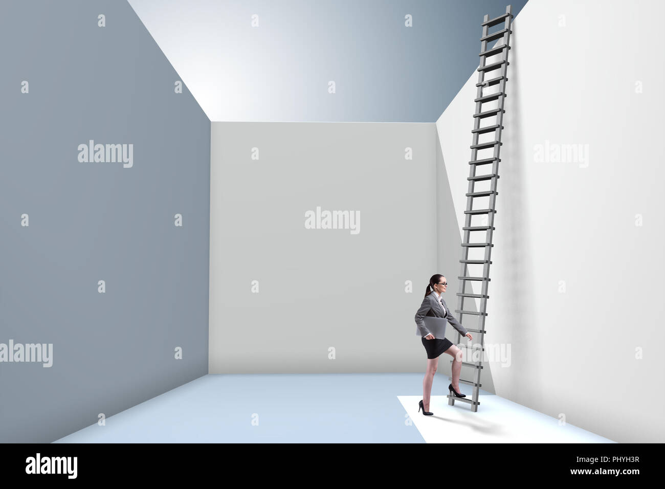 Woman avoiding a ladder hi-res stock photography and images - Alamy