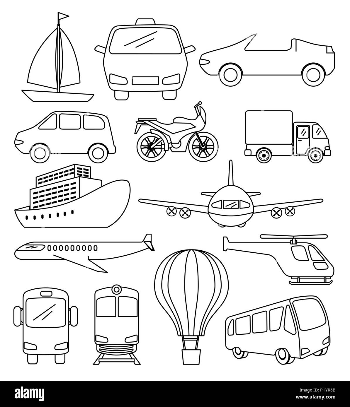transport logistic set vehicles vector illustration design Stock Vector ...