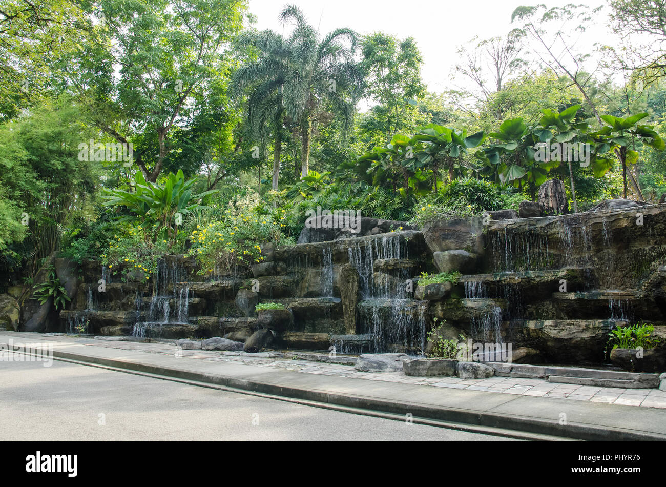 Water feature decoration which is located in the Kuala Lumpur Perdana ...
