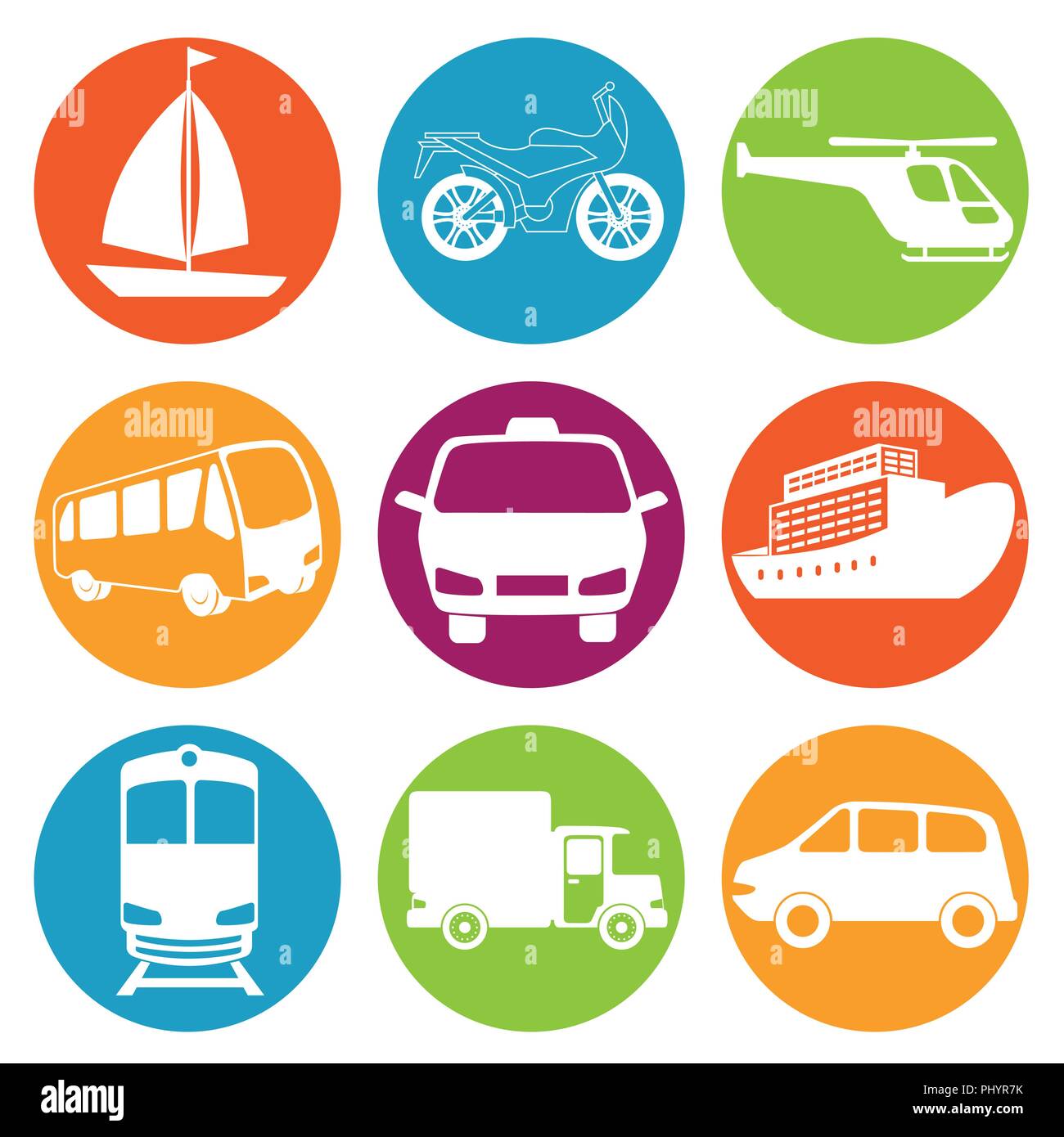 transport logistic set vehicles vector illustration design Stock Vector ...