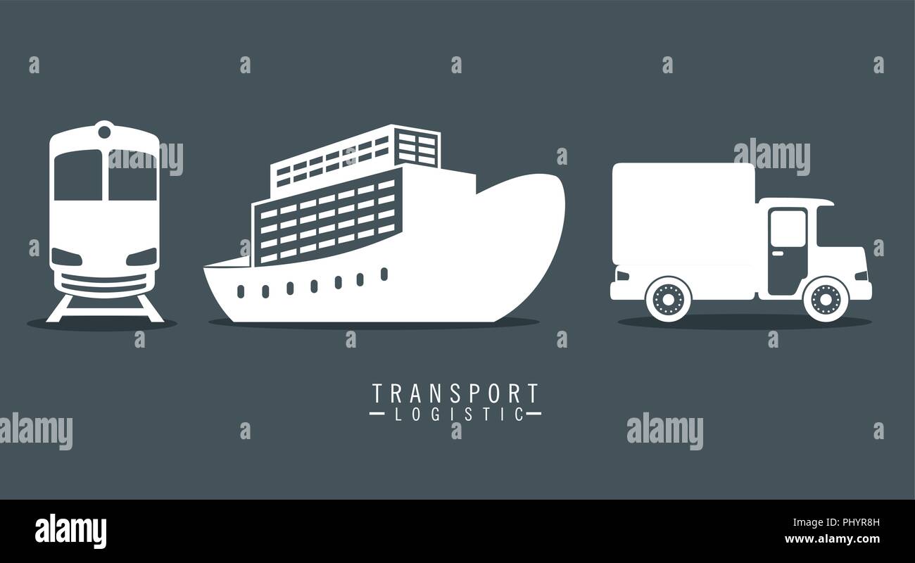 transport logistic set vehicles vector illustration design Stock Vector ...