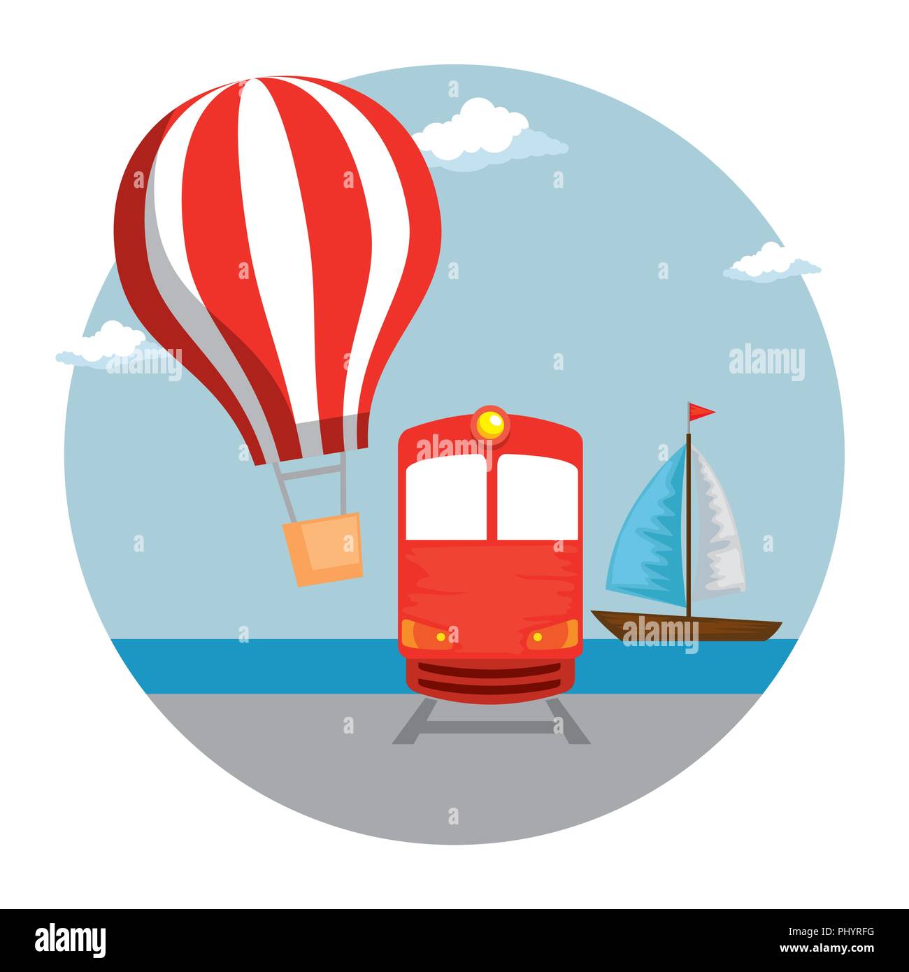 transport logistic set vehicles vector illustration design Stock Vector ...