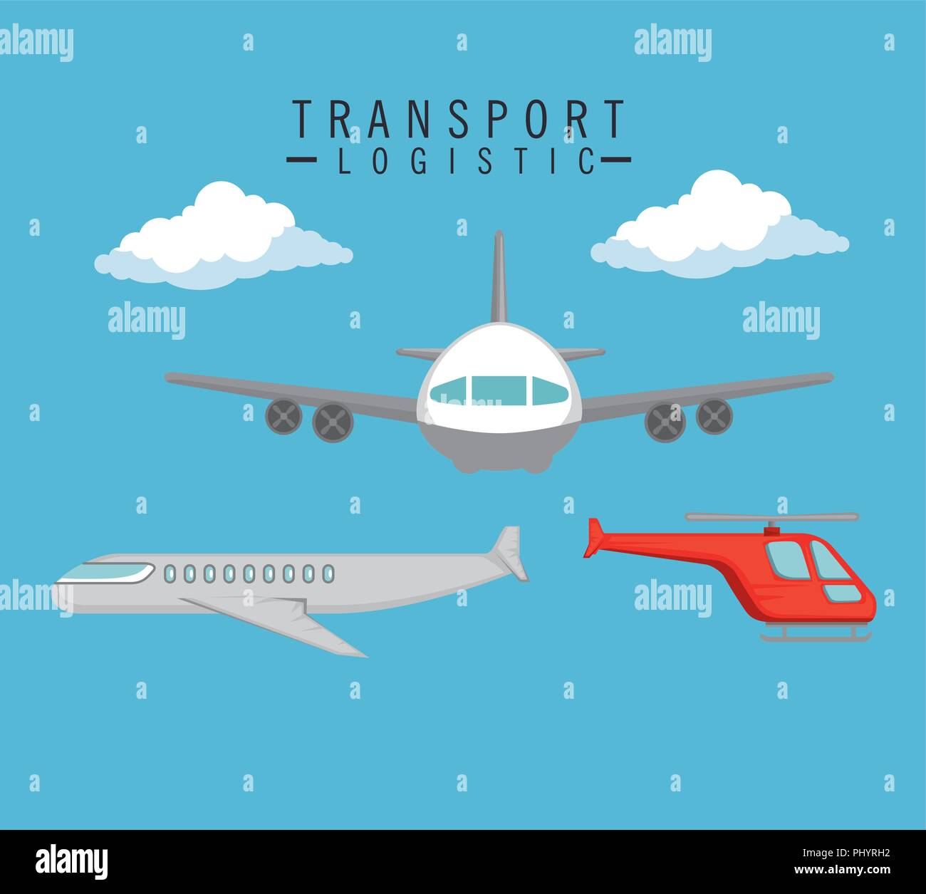 transport logistic set vehicles vector illustration design Stock Vector ...