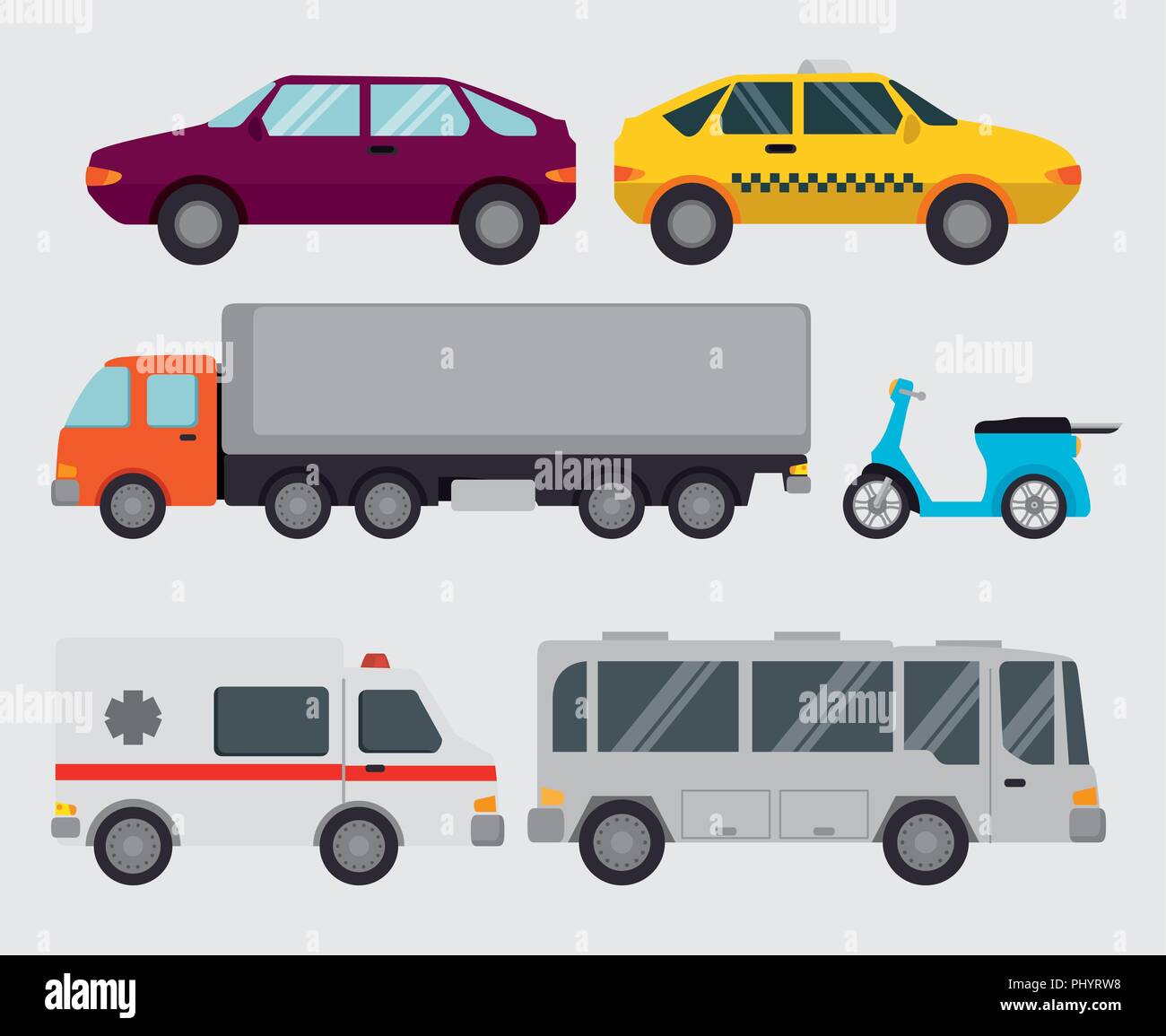 transport logistic set vehicles vector illustration design Stock Vector ...