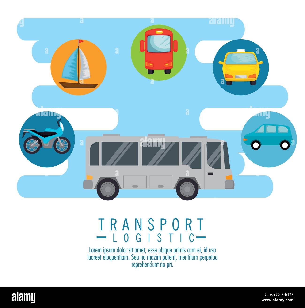 transport logistic set vehicles vector illustration design Stock Vector ...