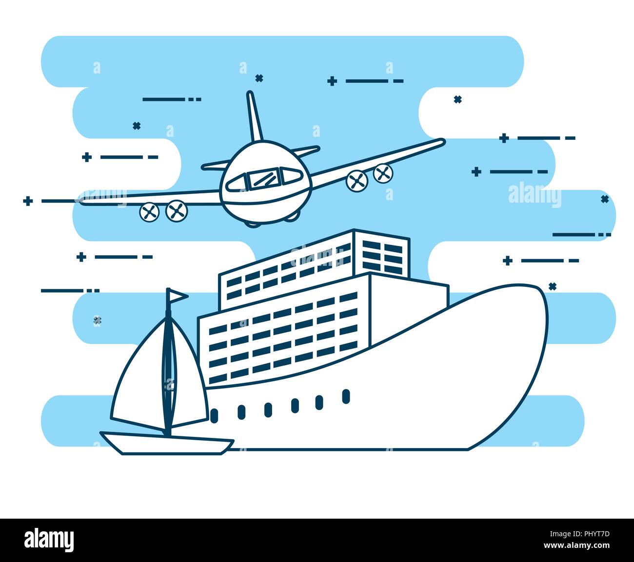 transport logistic set vehicles vector illustration design Stock Vector ...