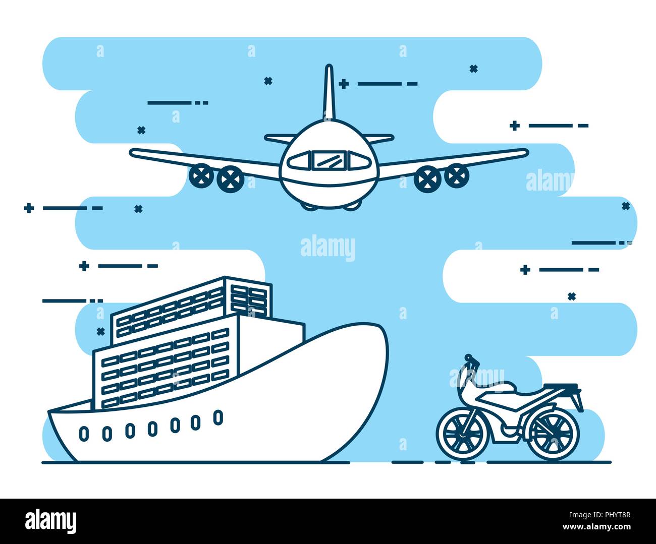 transport logistic set vehicles vector illustration design Stock Vector ...