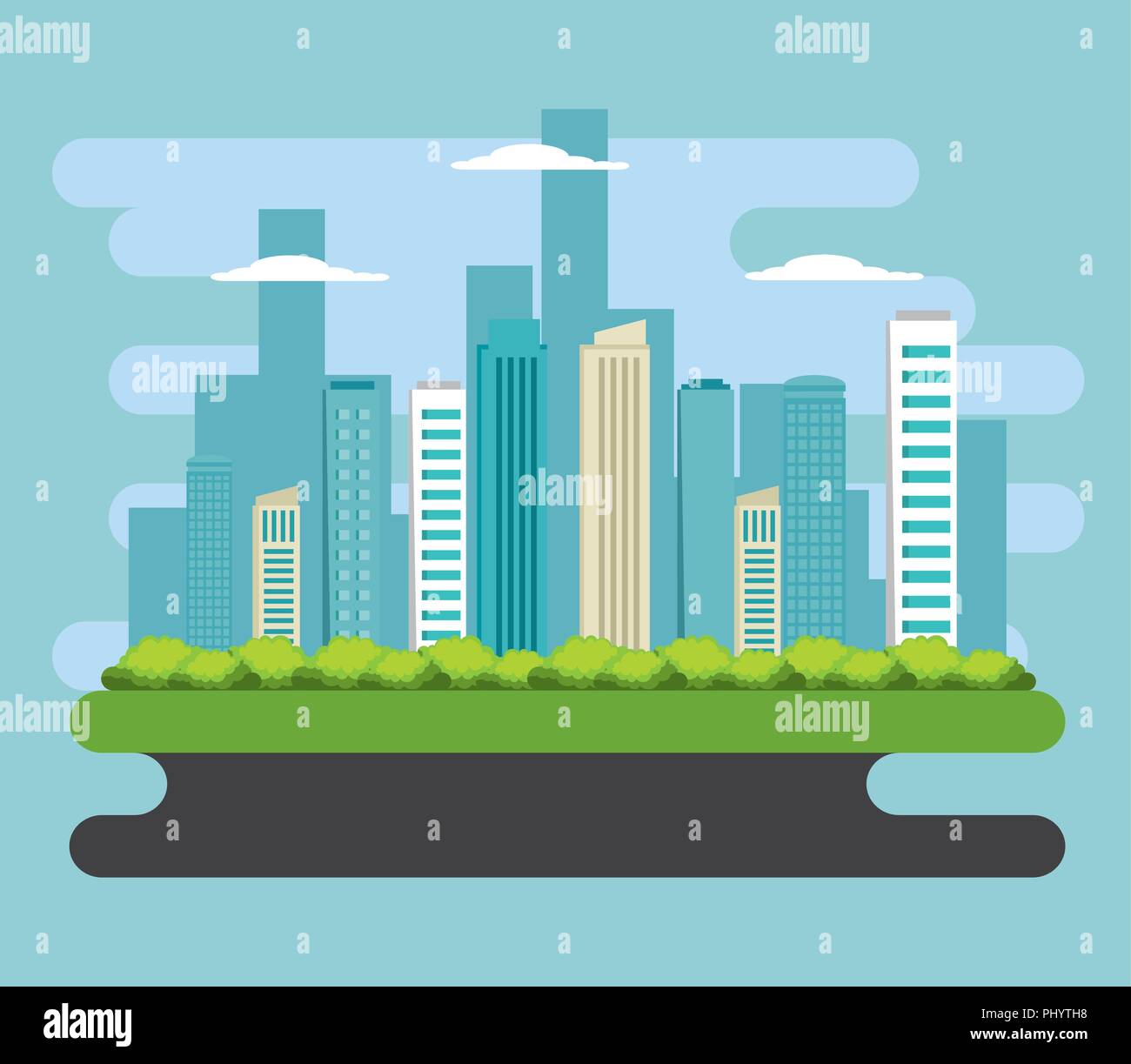 cityscape buildings scene icons vector illustration design Stock Vector ...