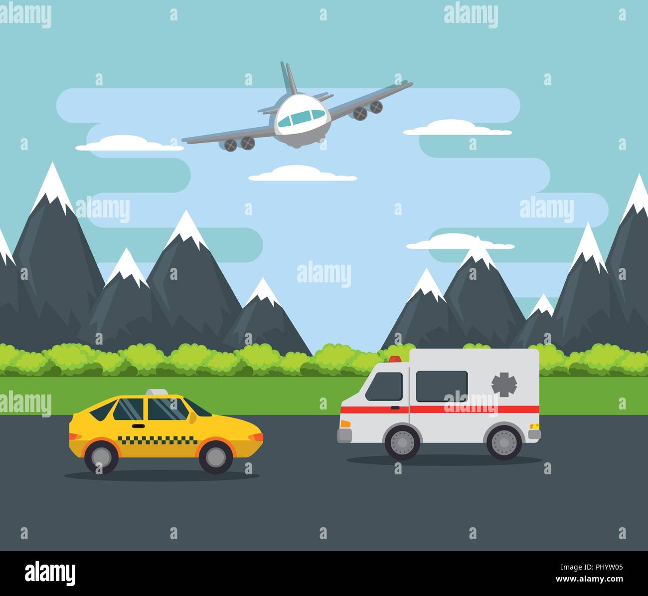 transport logistic set vehicles vector illustration design Stock Vector ...