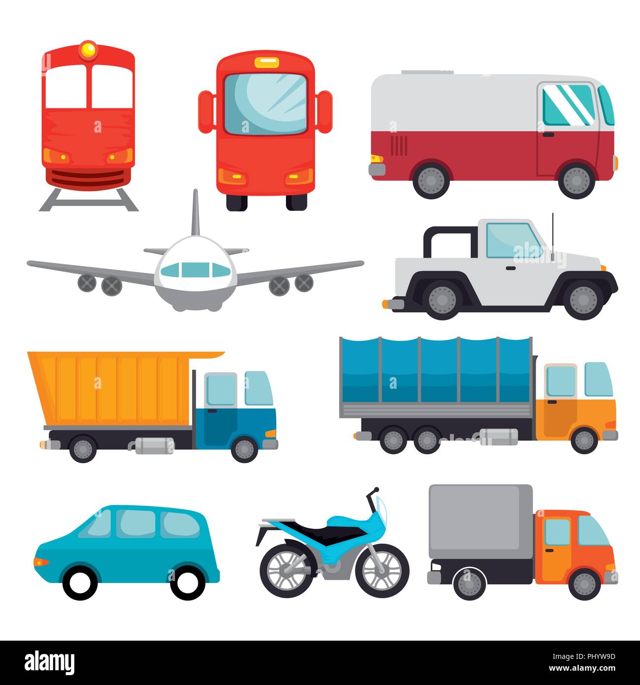 transport logistic set vehicles vector illustration design Stock Vector ...