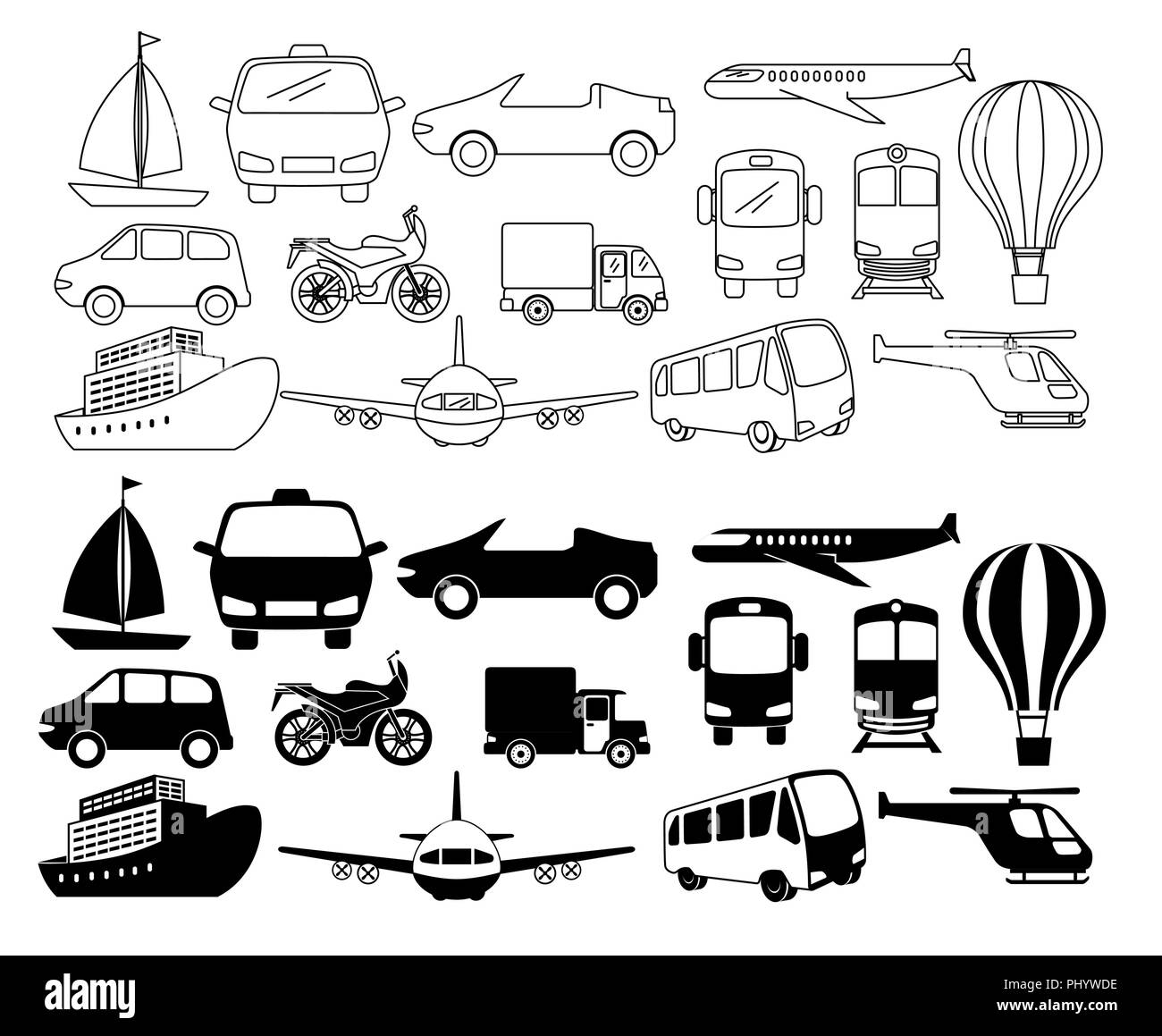 transport logistic set vehicles vector illustration design Stock Vector ...