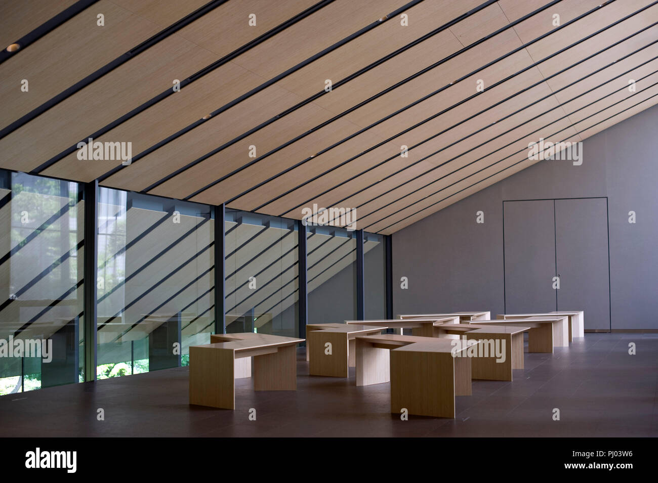 Photo shows part of the interior of the Nezu Museum in, Tokyo, Japan on ...