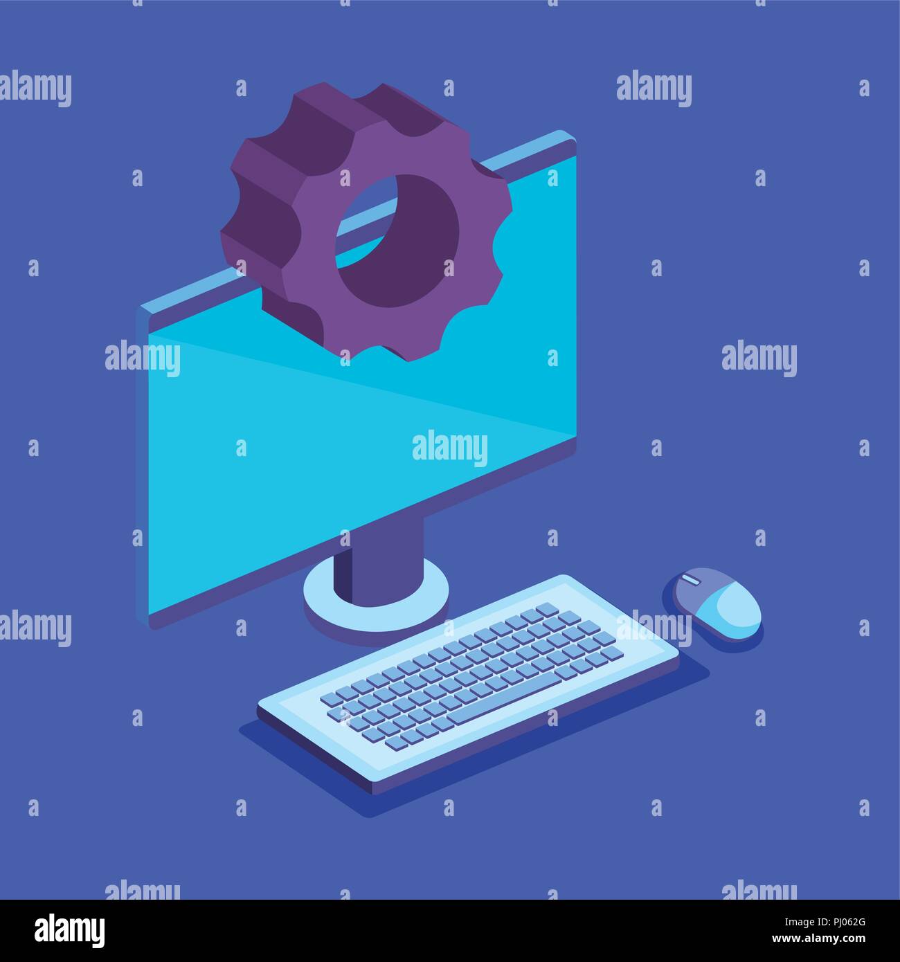 Desktop setup vector hi-res stock photography and images - Alamy
