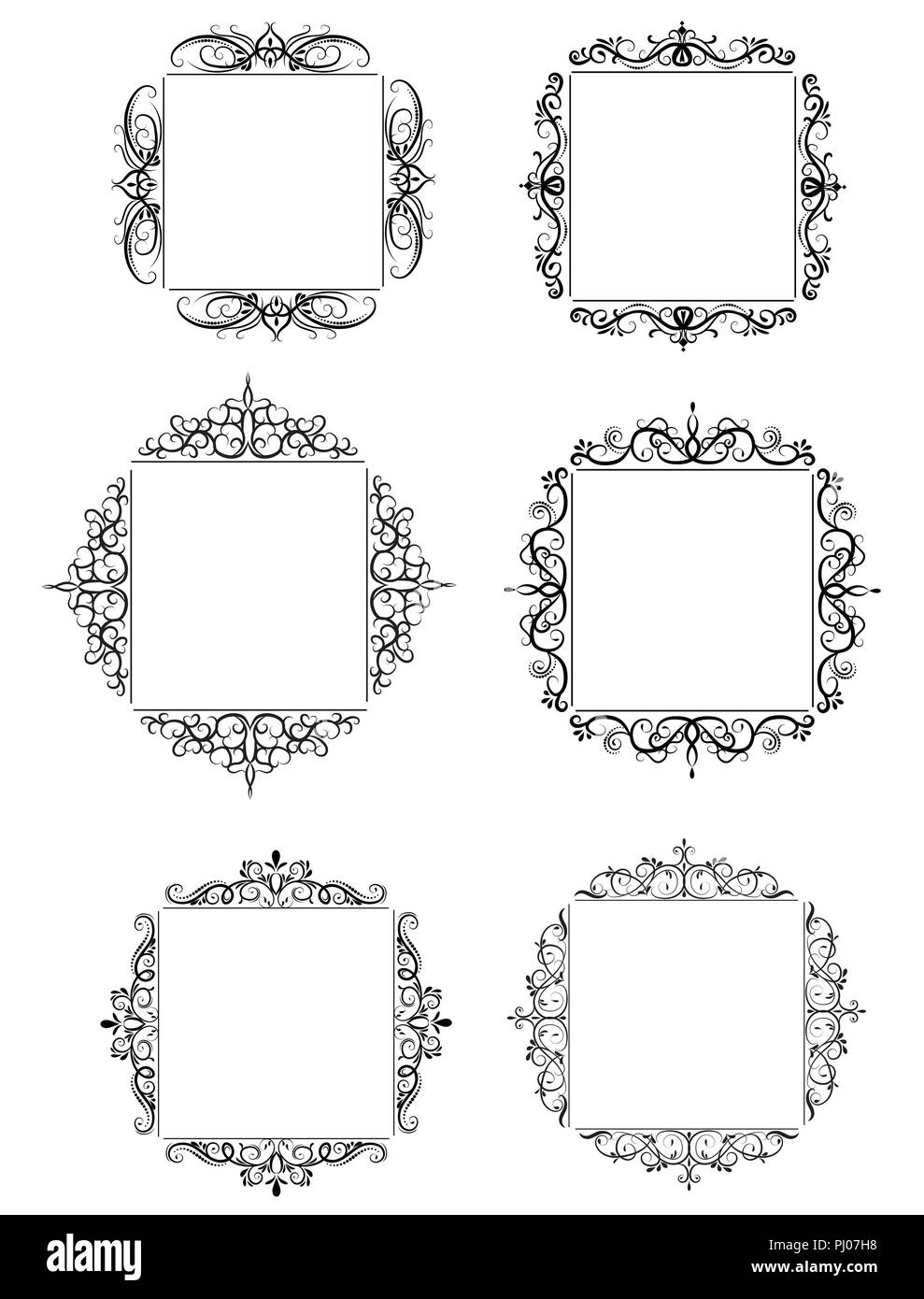 Vintage vector swirl frame set Stock Vector Image & Art - Alamy