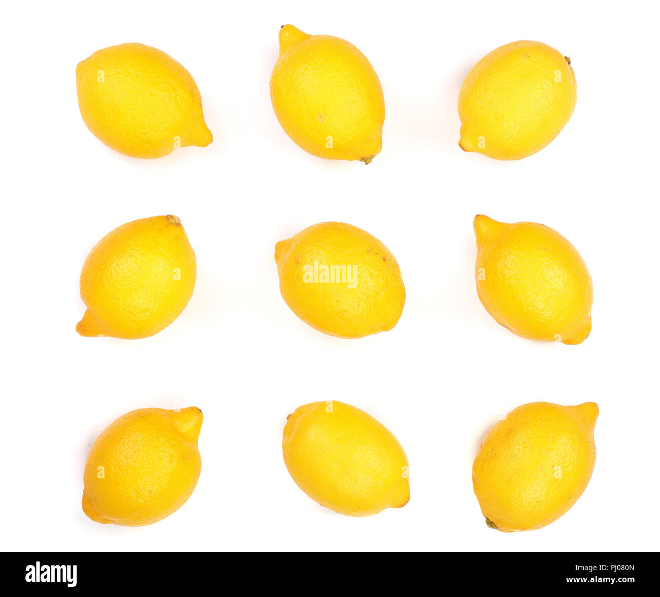 Lemon isolated on white background. Seamless pattern with fruits. Top ...