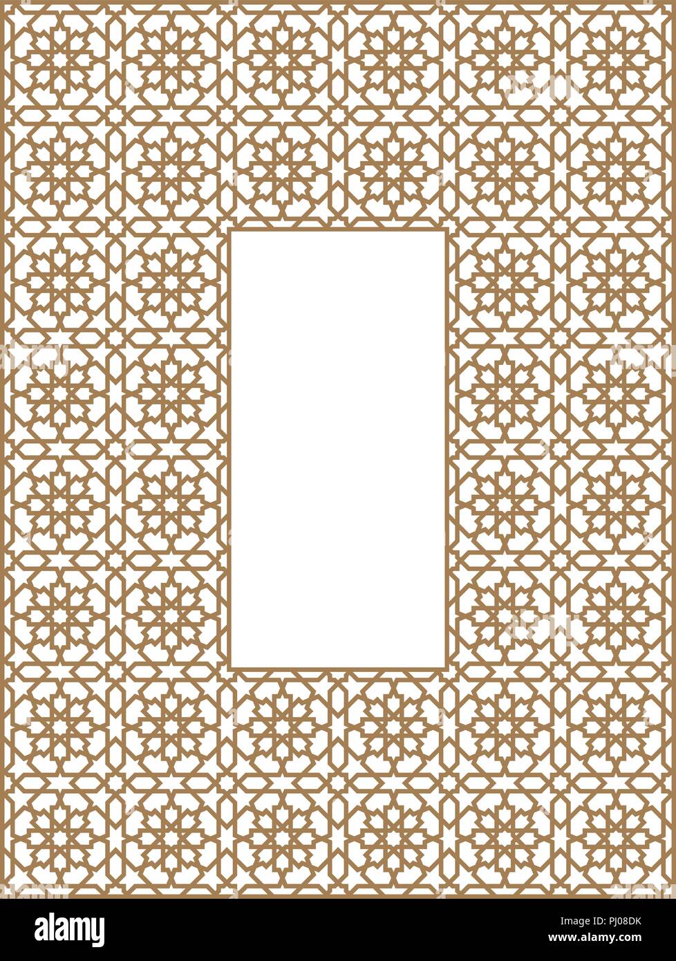 Rectangular frame of the Arabic pattern of three by four blocks Stock ...