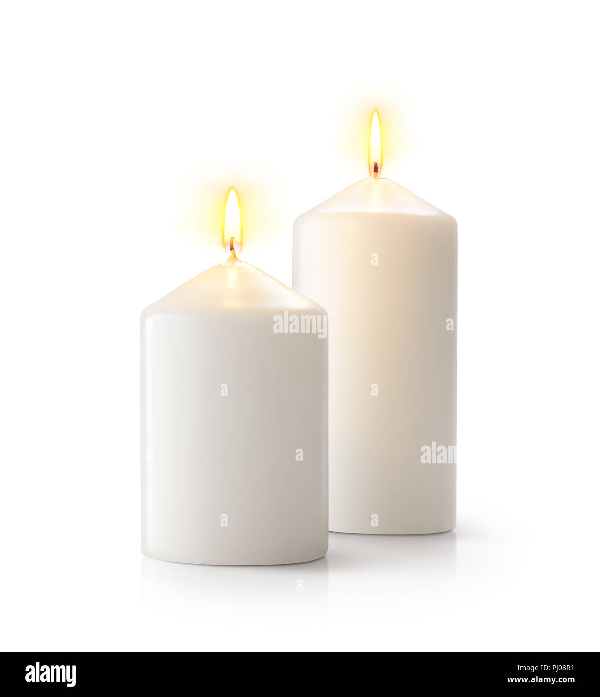 Lit Candle White Background