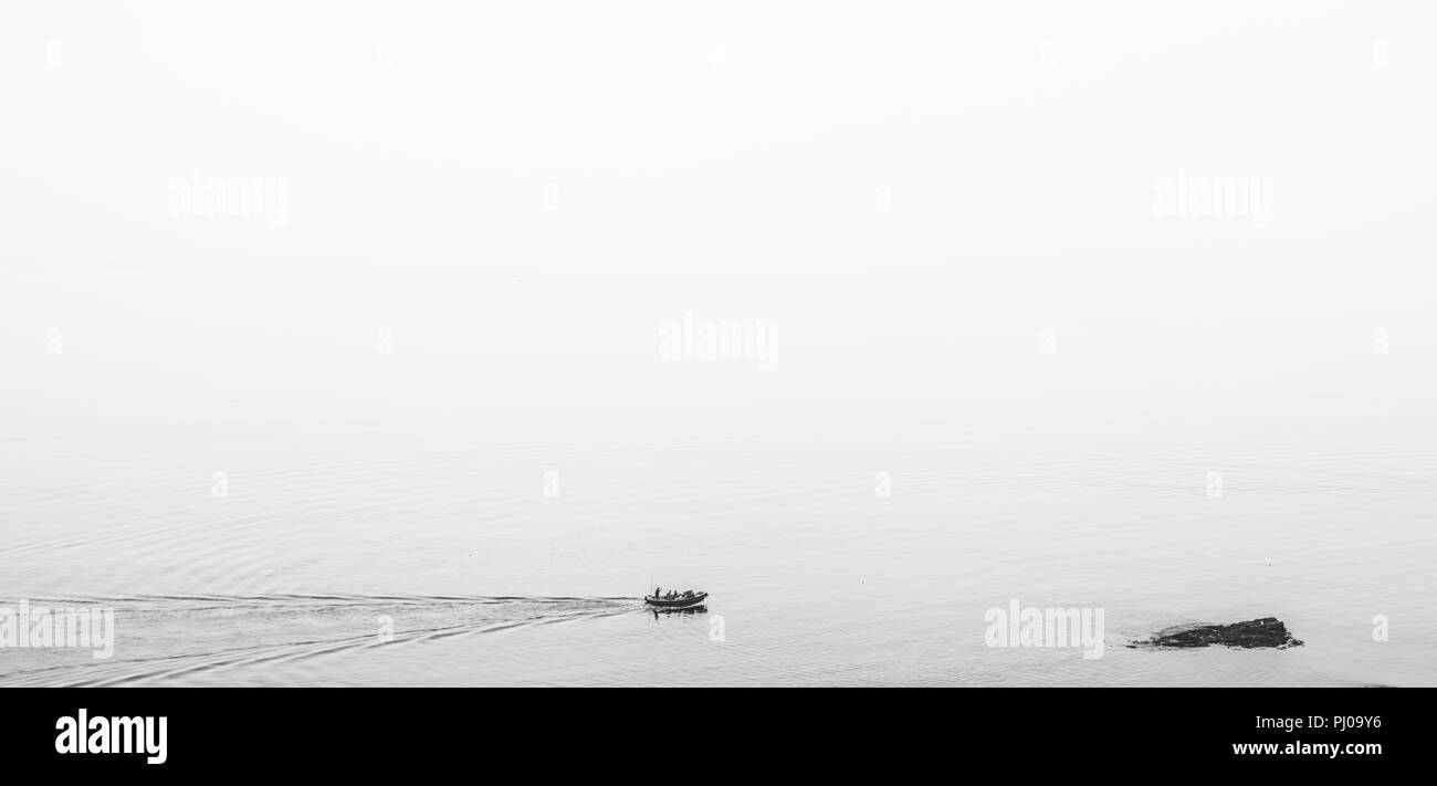 Small boat with tourists Black and White Stock Photos & Images - Alamy