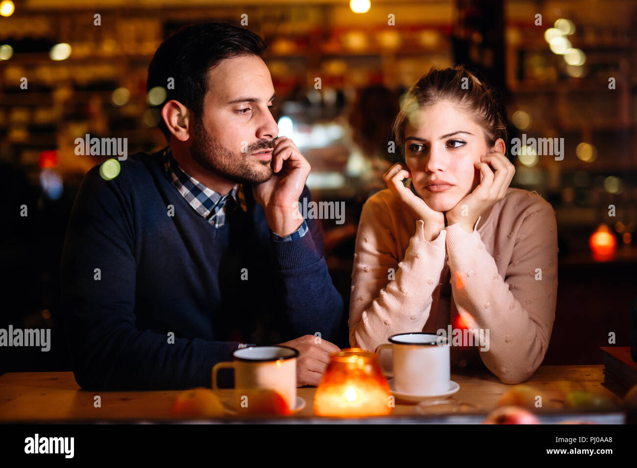 Sad couple having conflict and relationship problems Stock Photo - Alamy