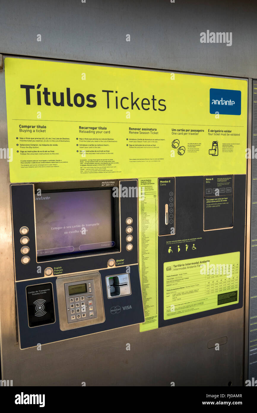 Portugal, Porto, Matosinhos, public transport, suburban Metro Station ...