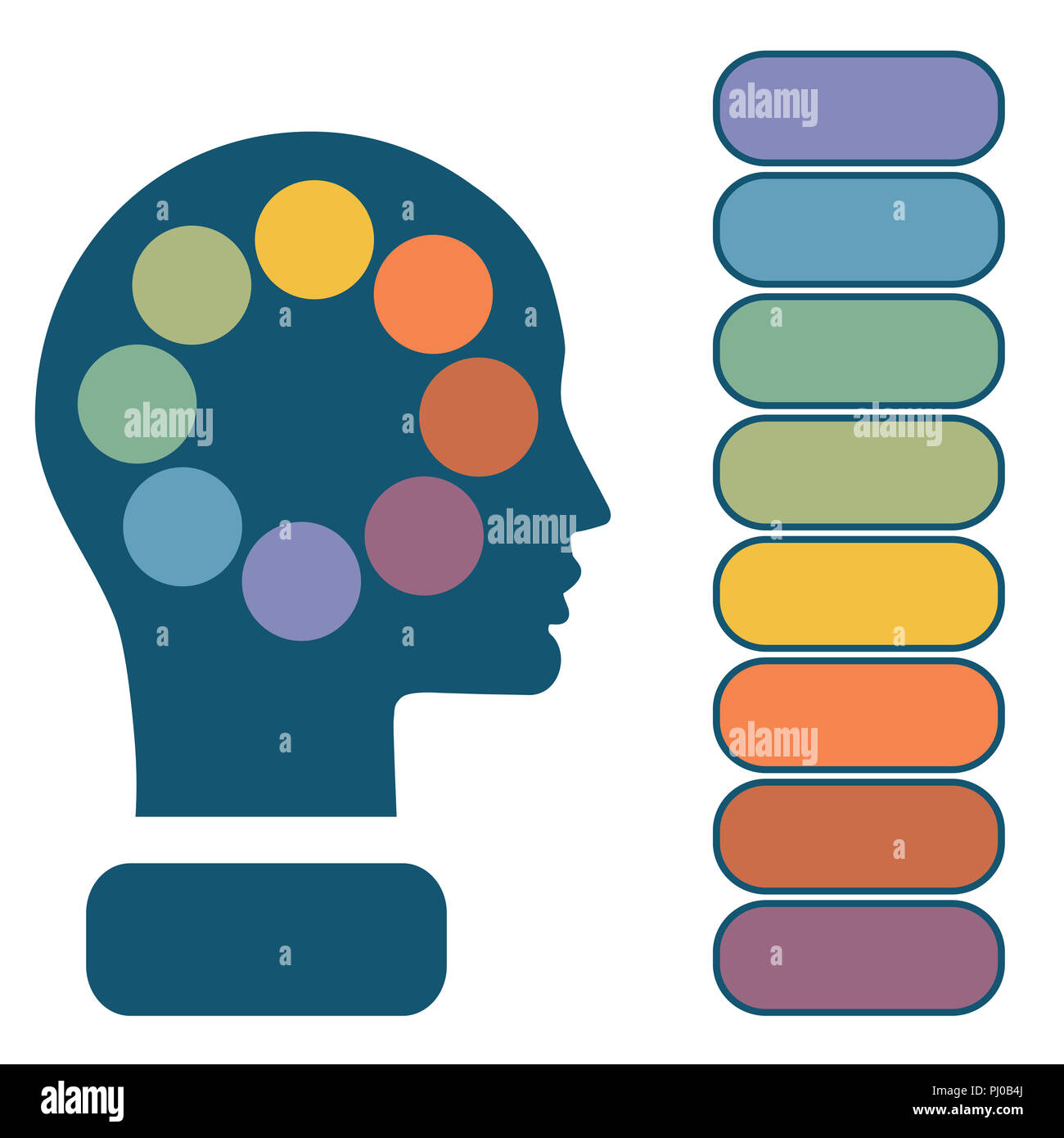 Illustration infographic, head of man, concept thinking human, template ...