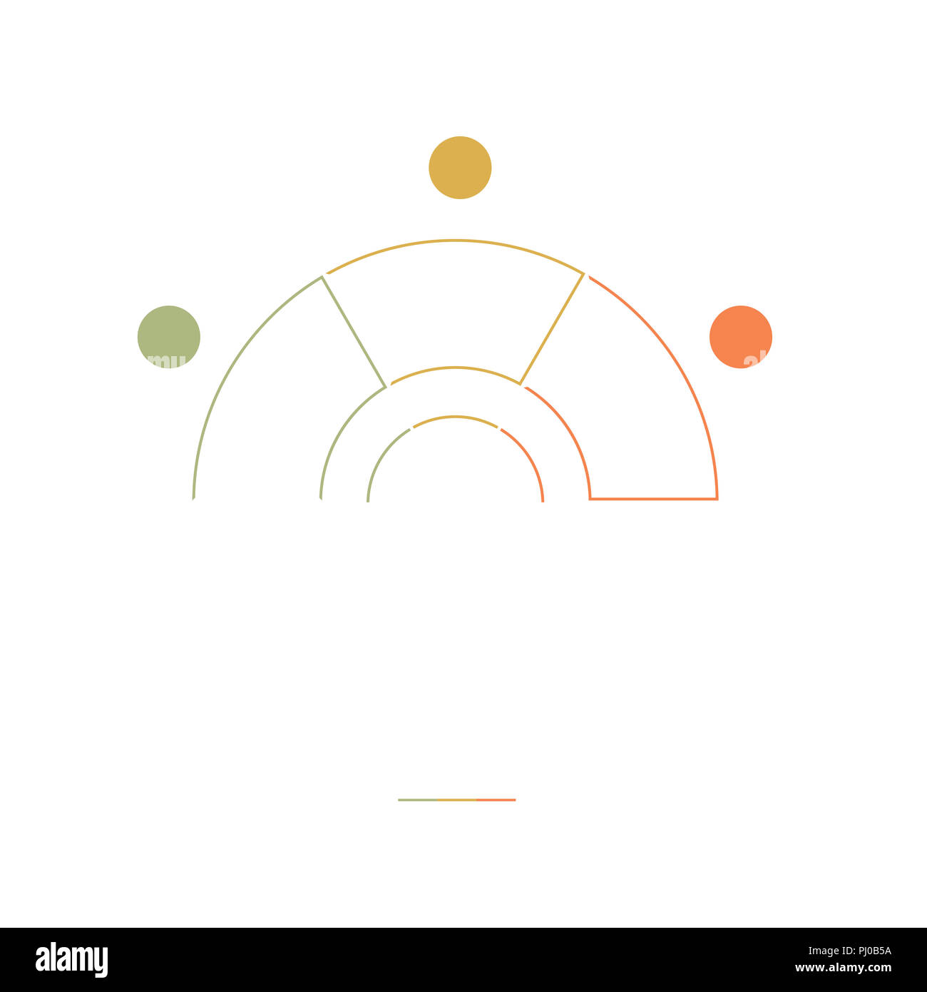Colourful Pie Chart Semicircle . Infographic Template with text areas ...
