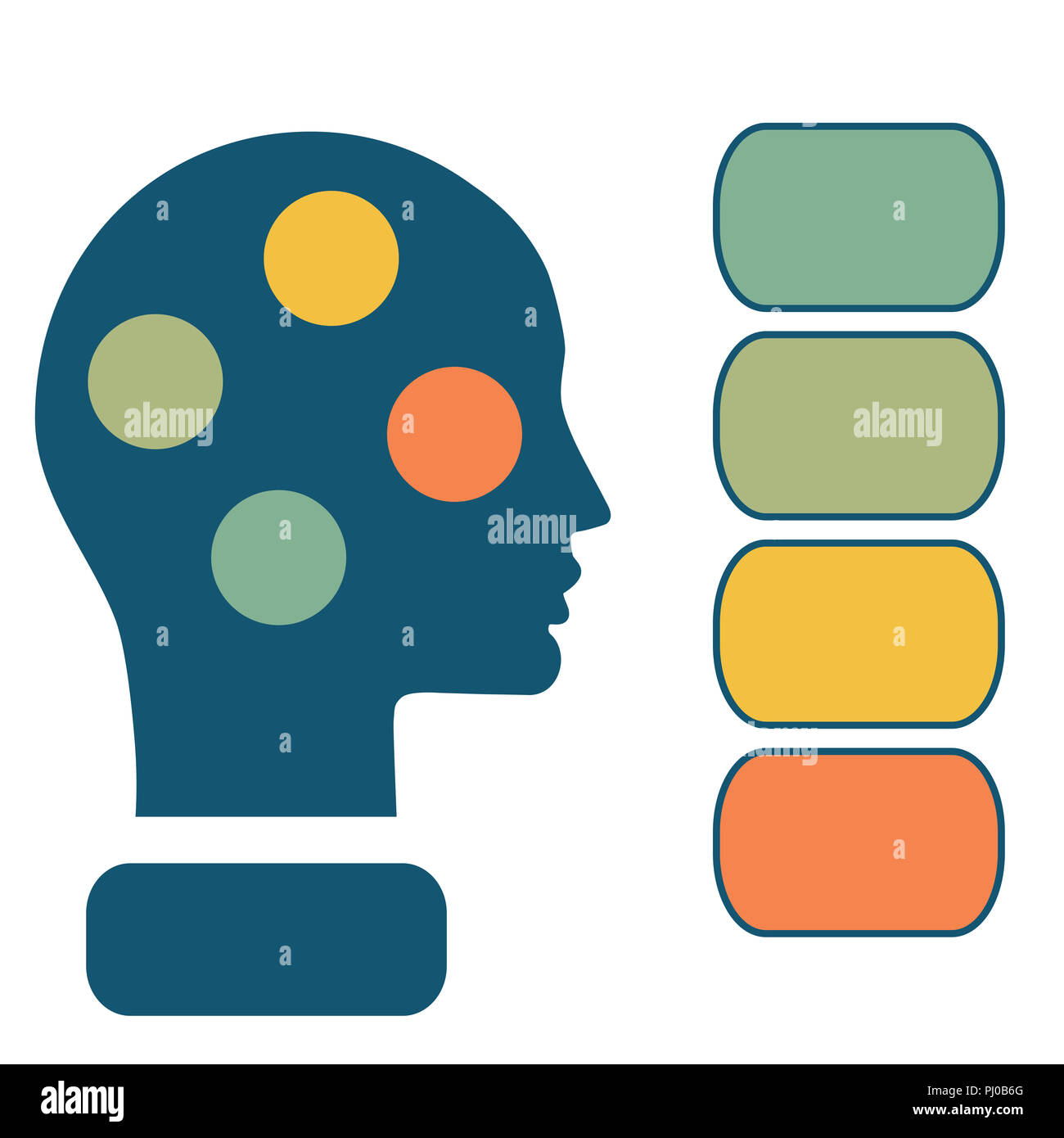 Illustration infographic, head of man, concept thinking human, template ...