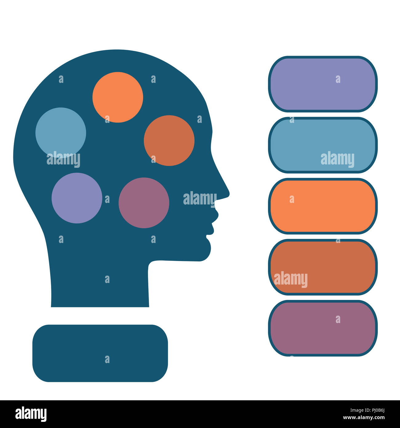 Illustration infographic, head of man, concept thinking human, template ...