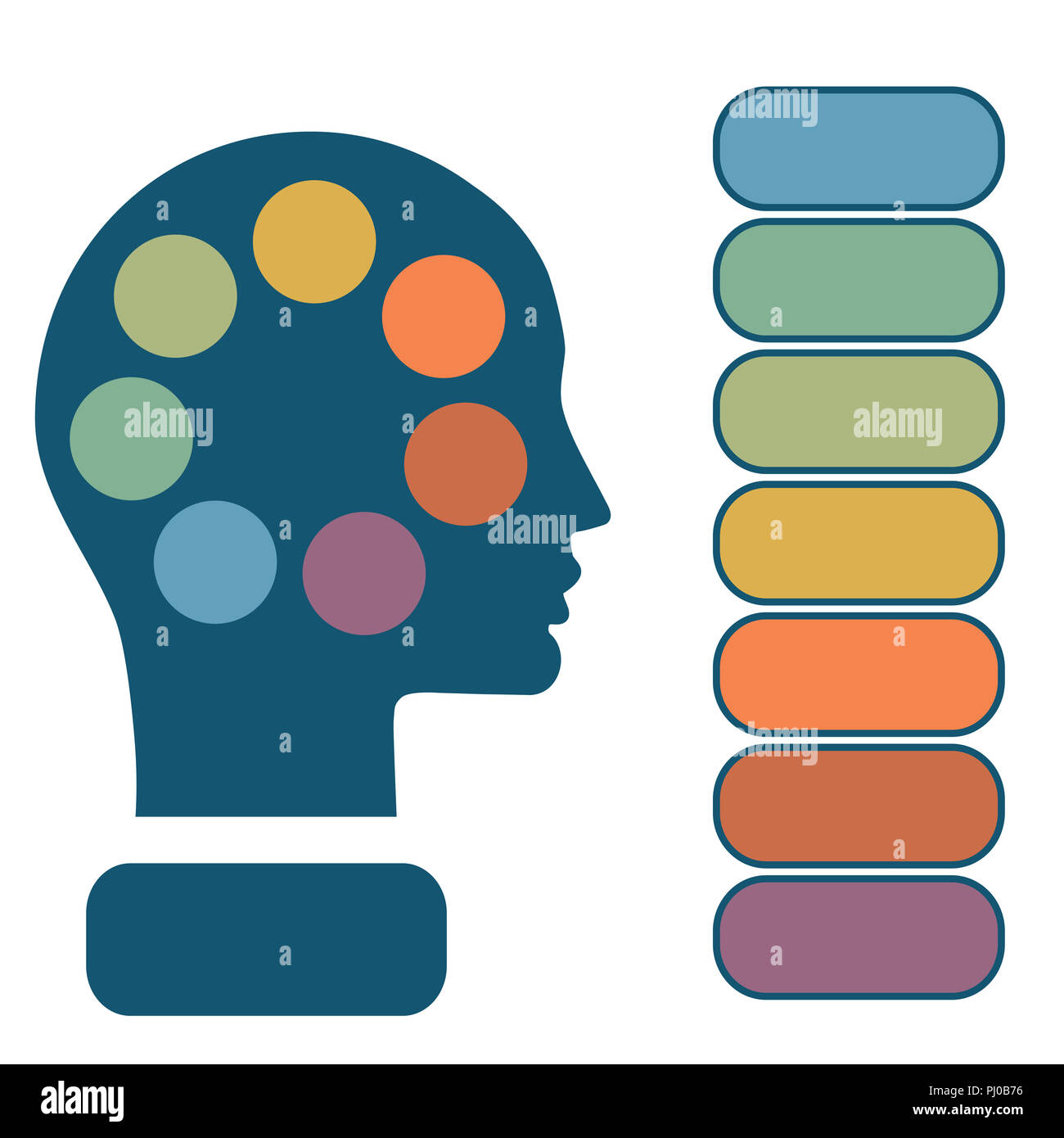 Illustration infographic, head of man, concept thinking human, template ...