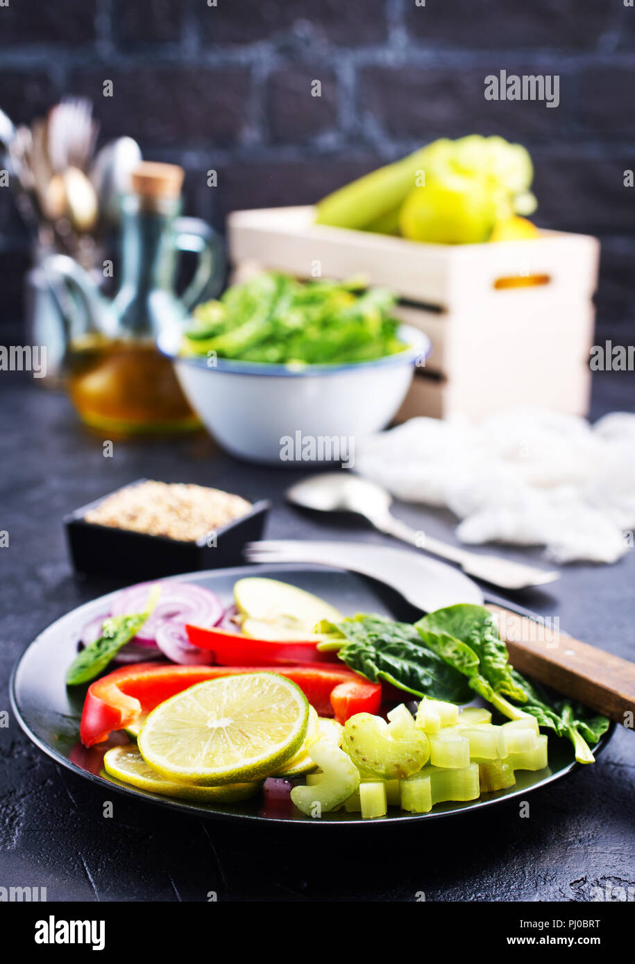 healthy diet food. kinoa with fresh vegetables Stock Photo - Alamy