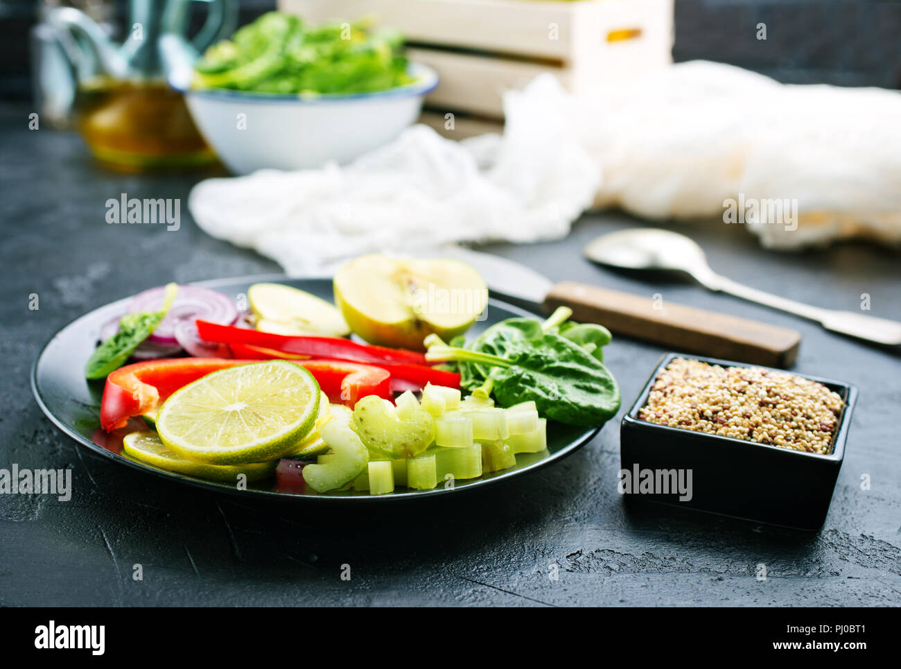 healthy diet food. kinoa with fresh vegetables Stock Photo - Alamy