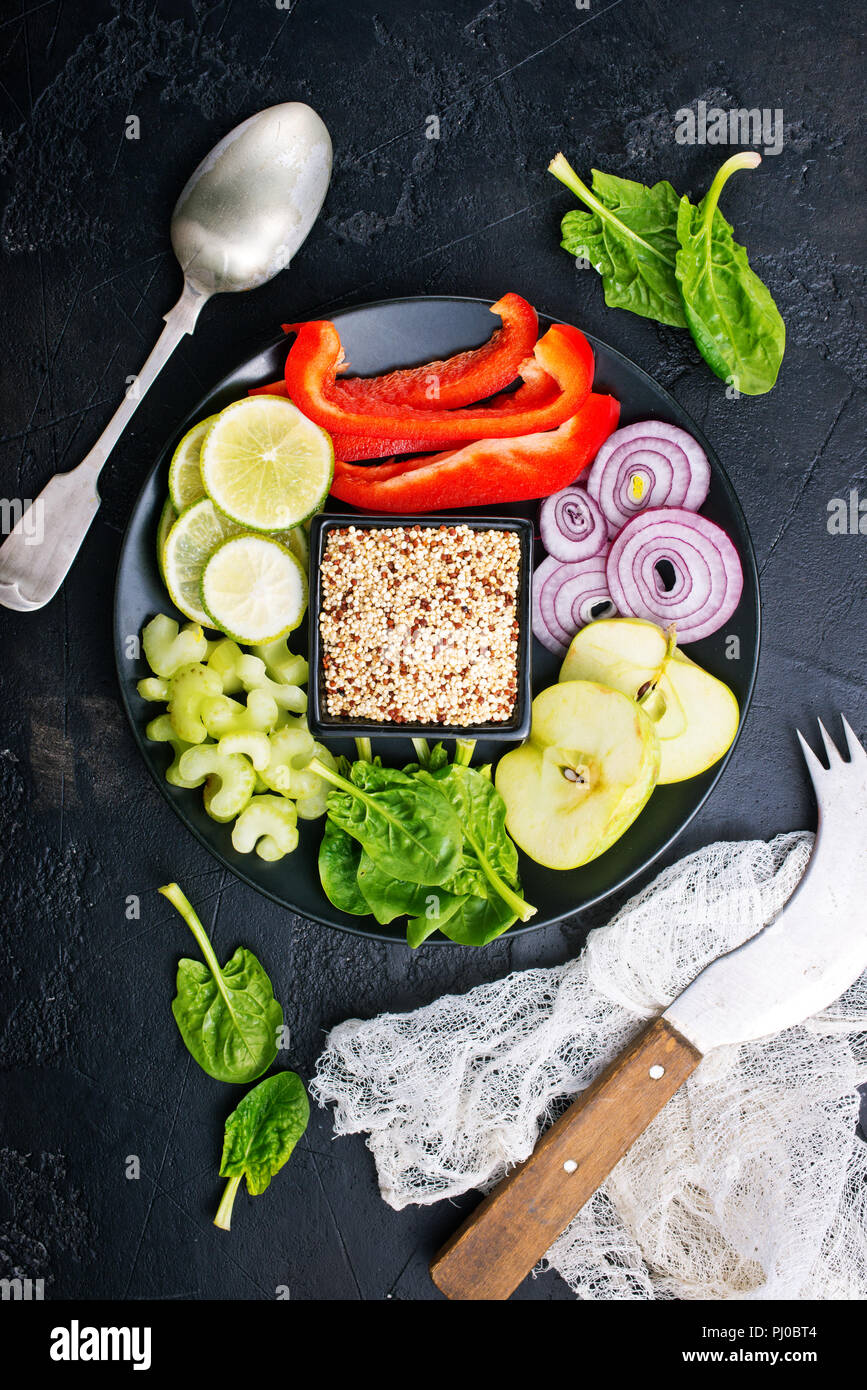 healthy diet food. kinoa with fresh vegetables Stock Photo - Alamy