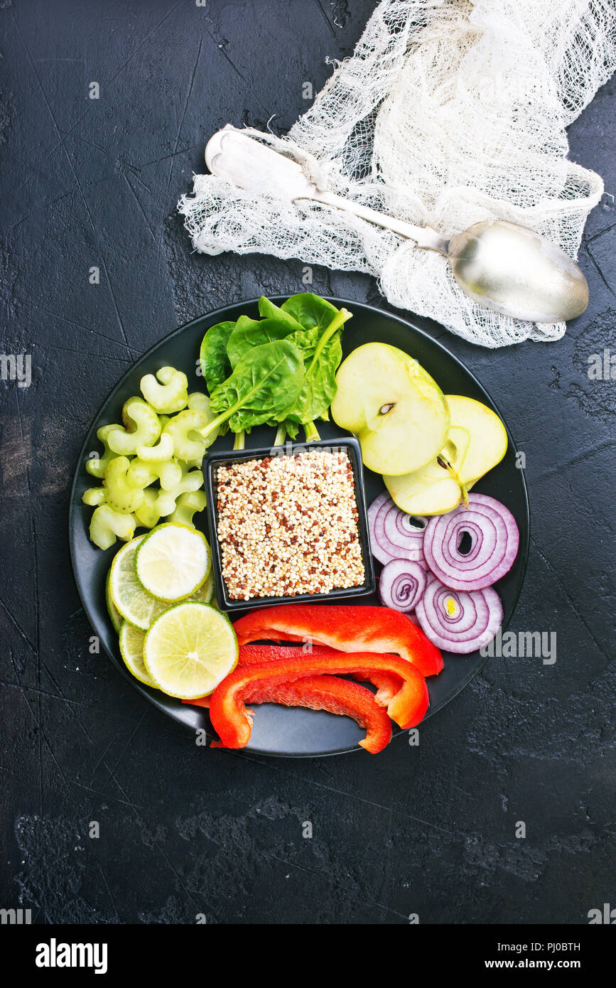 healthy diet food. kinoa with fresh vegetables Stock Photo - Alamy