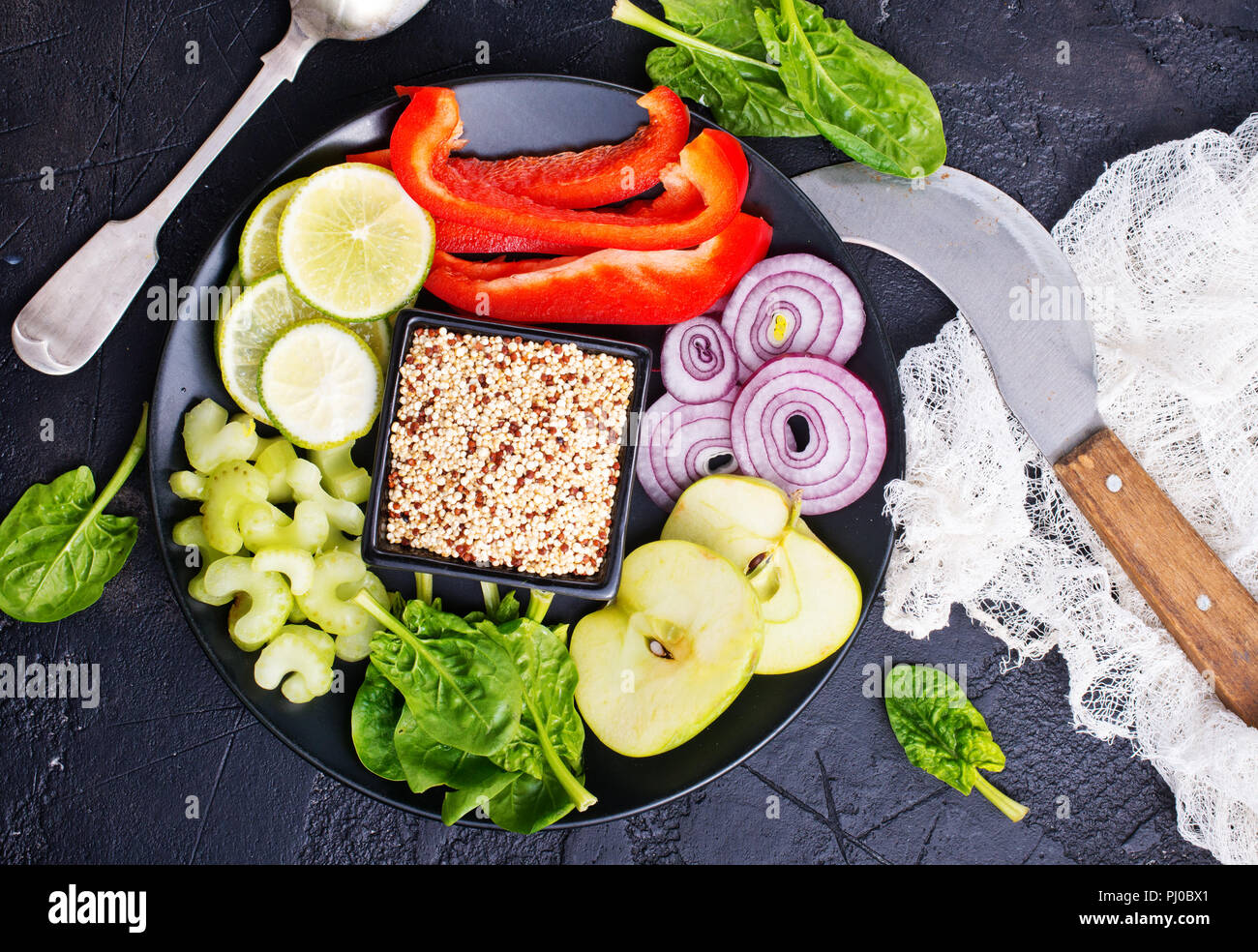 healthy diet food. kinoa with fresh vegetables Stock Photo - Alamy