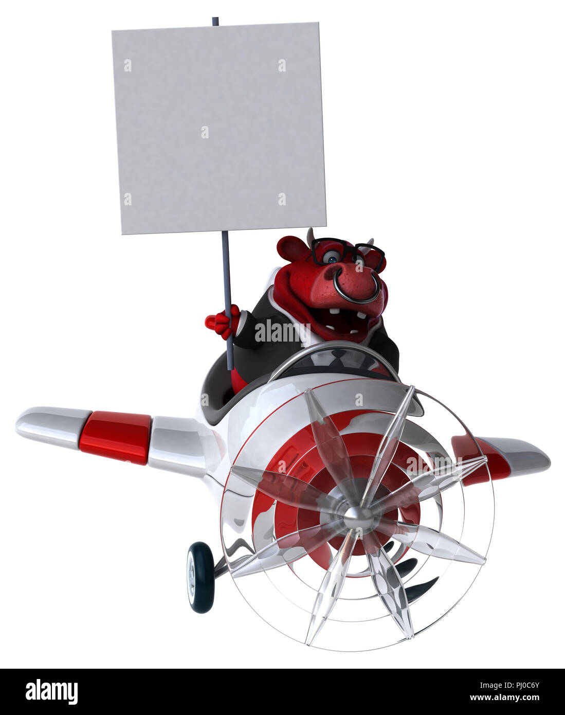 Fun red bull - 3D Illustration Stock Photo - Alamy