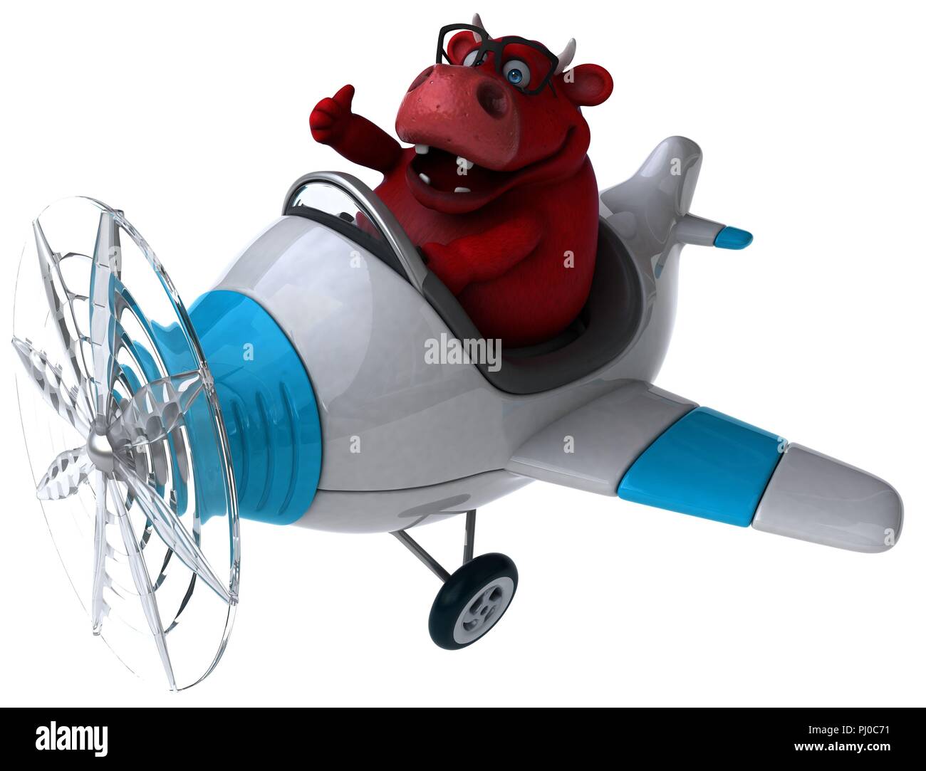 Fun red bull - 3D Illustration Stock Photo - Alamy