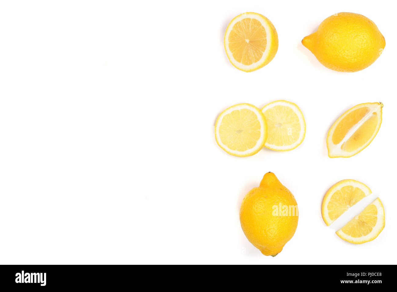 Lemon isolated on white background. Seamless pattern with fruits with ...