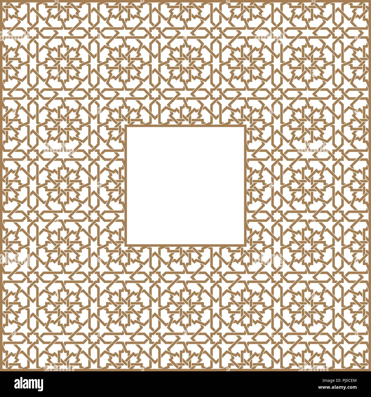 Rectangular frame of the Arabic pattern of three by three blocks Stock ...